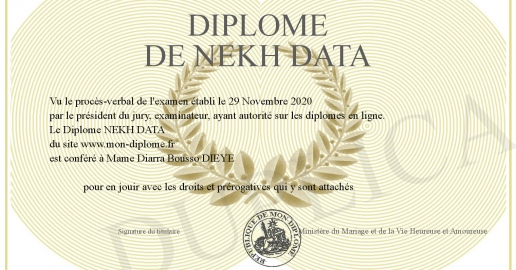 Diplome de Nekh Data