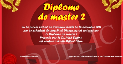 Diplome de master 2