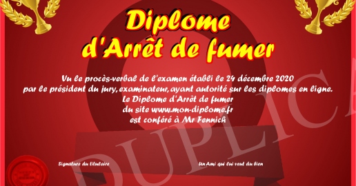 Diplome d Arret de fumer