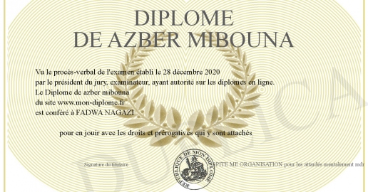 Diplome de azber mibouna
