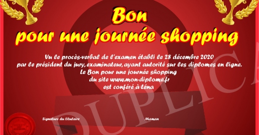 Bon pour une journee shopping