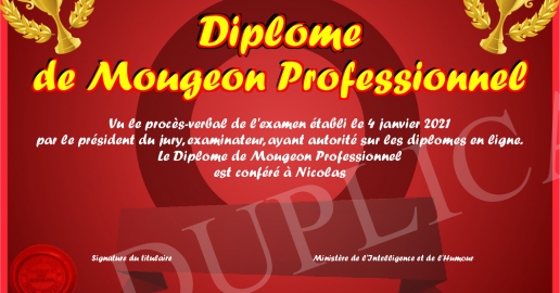 Diplome de Mougeon Professionnel