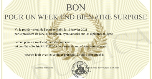bon pour un week end bien etre surprise