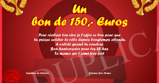 Un bon de 150 - Euros