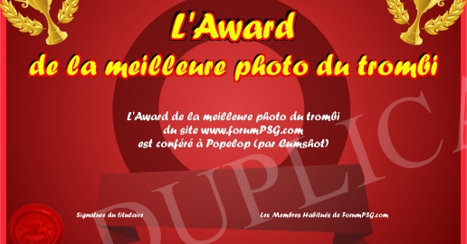 L Award de la meilleure photo du trombi