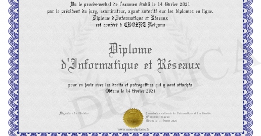 Diplome d Informatique et Reseaux