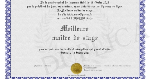 Meilleure maitre de stage