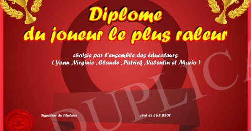 Diplome du joueur le plus raleur