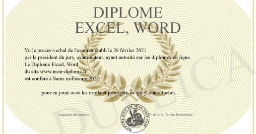 Diplome Excel Word