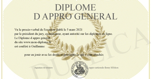 Diplome d appro general