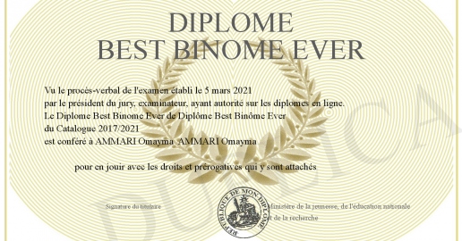 Diplome Best Binome Ever