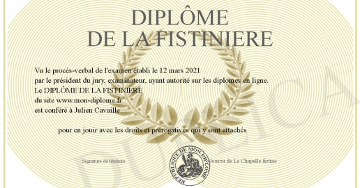 DIPLÔME DE LA FISTINIERE
