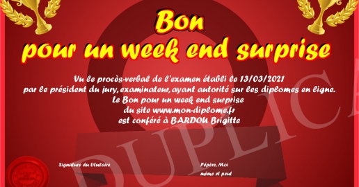 Bon pour un week end surprise