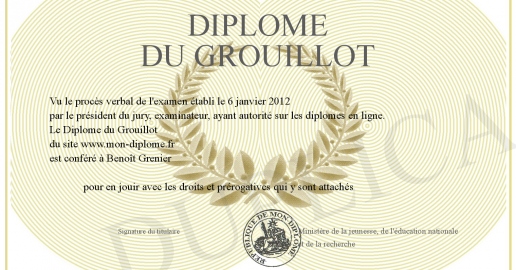 Diplome du Grouillot