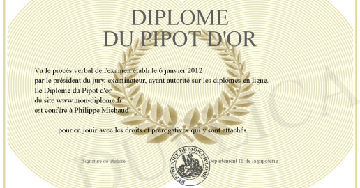 Diplome du Pipot d or