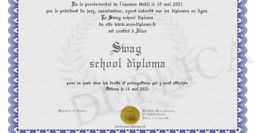 Swag school diploma