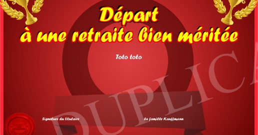 Depart a une retraite bien meritee