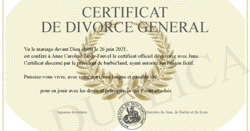 Certificat de divorce general