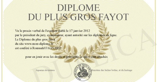 Diplome du plus gros fayot