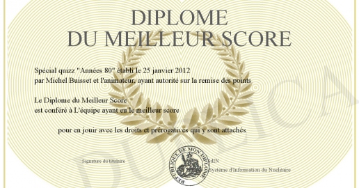 Diplome du Meilleur Score
