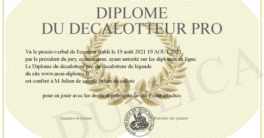 Diplome du decalotteur pro