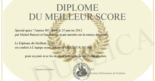 Diplome Du Meilleur Score
