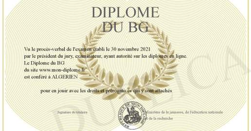 Diplome du BG