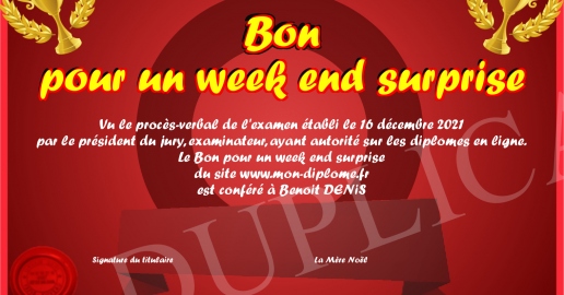 Bon pour un week end surprise