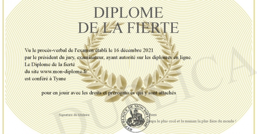 Diplome de la fierte