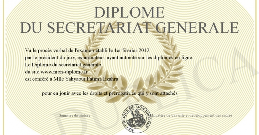 Diplome du secretariat generale