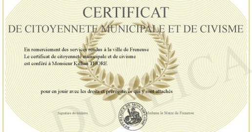 Certificat de citoyennete municipale et de civisme