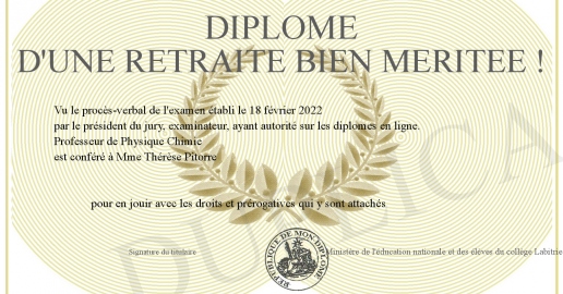 Diplome d une retraite bien meritee