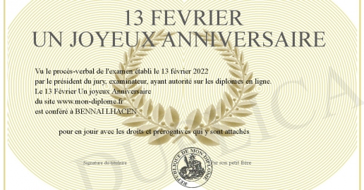 13 Fevrier Un joyeux Anniversaire