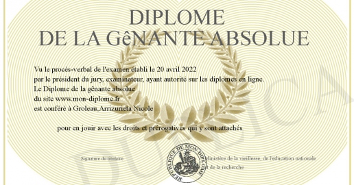 Diplome de la genante absolue