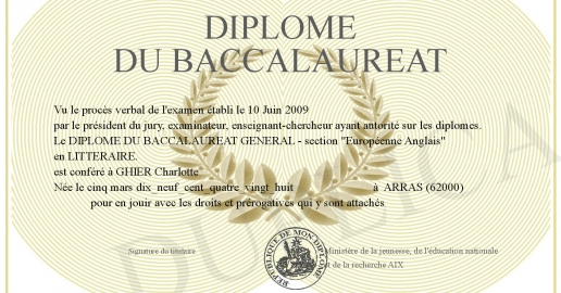 Diplome du baccalaureat