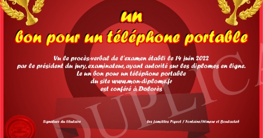 un bon pour un telephone portable