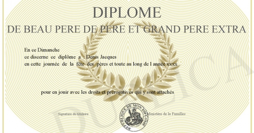 Diplome de beau pere de pere et grand pere extra