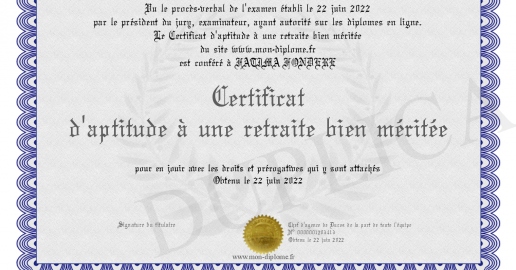 Certificat d aptitude a une retraite bien meritee