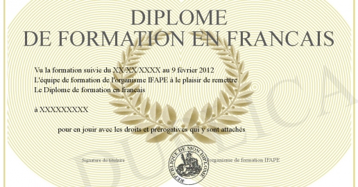 Diplome de formation en francais