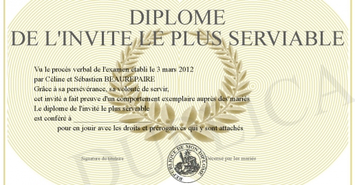 diplome de l invite le plus serviable