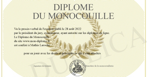 Diplome du Monocouille
