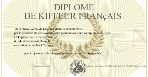 Diplome de Kiffeur francais
