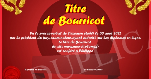 Titre de Bourricot