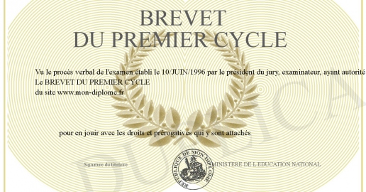 BREVET DU PREMIER CYCLE