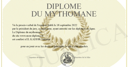Diplome du mythomane