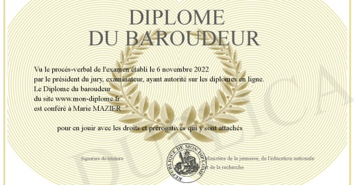 Diplome du baroudeur