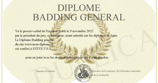 Diplome Badding general