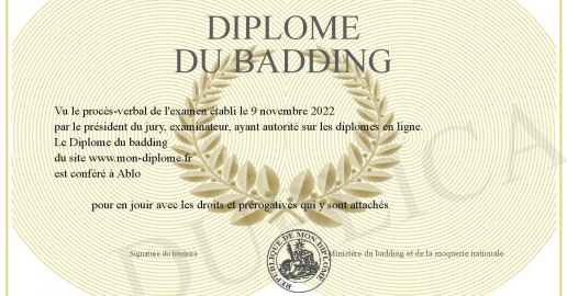 Diplome du badding