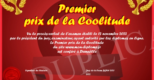 Premier prix de la Coolitude