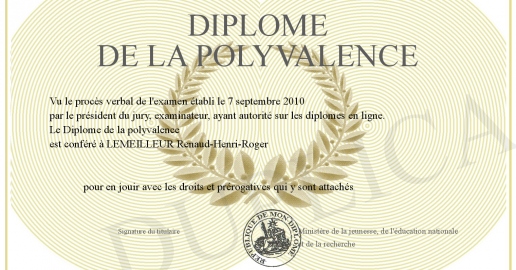 Diplome de la polyvalence